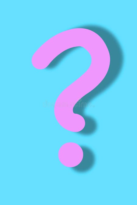 One Pink Question Mark on a Light Blue Background Stock Illustration ...