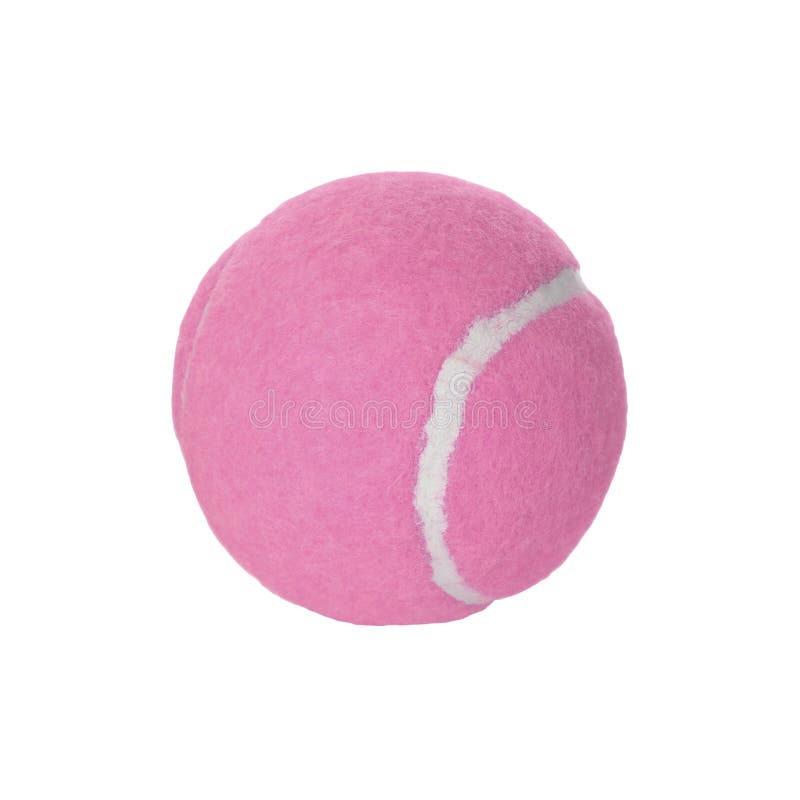 One Pink Tennis Ball Isolated on White Stock Image - Image of goal ...