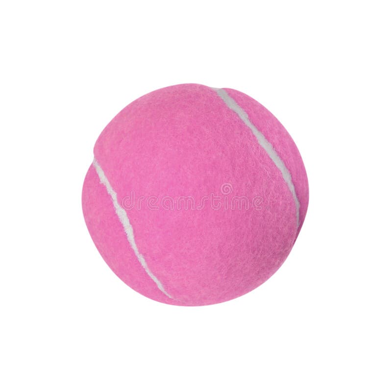 One Pink Tennis Ball Isolated on White Stock Photo - Image of active ...