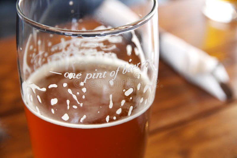 One Pint of Beer Marked Glass Stock Image - Image of close, full: 138088915