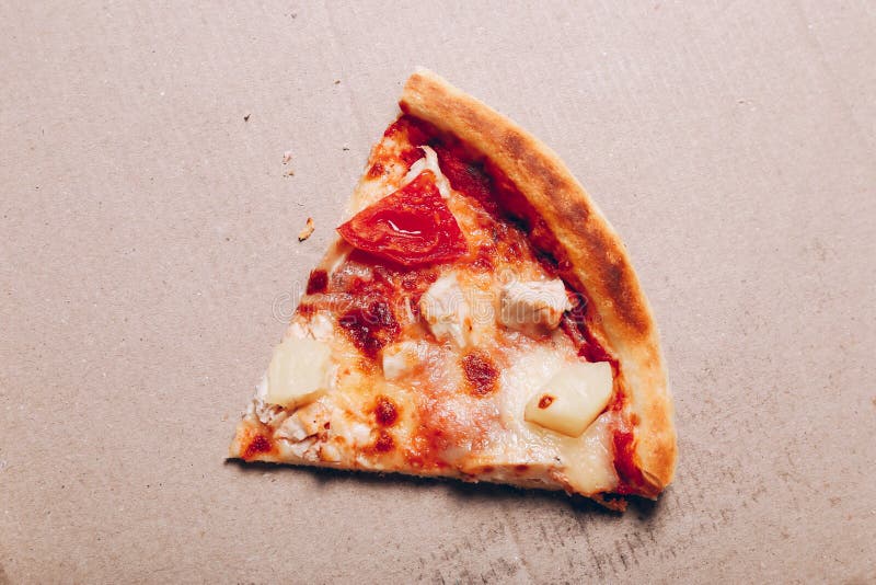 One Pizza Piece in Delivery Box, Close Up Stock Photo - Image of ...