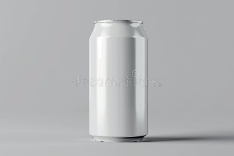 One Plain Aluminum Can on Grey Background Stock Photo - Image of ...