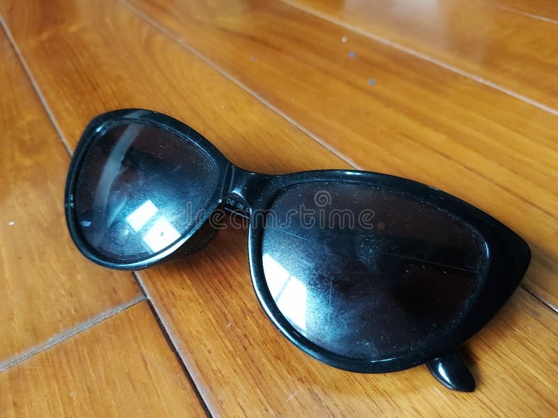 One Plain Black Pair of Glasses Lay Stock Photo - Image of black ...