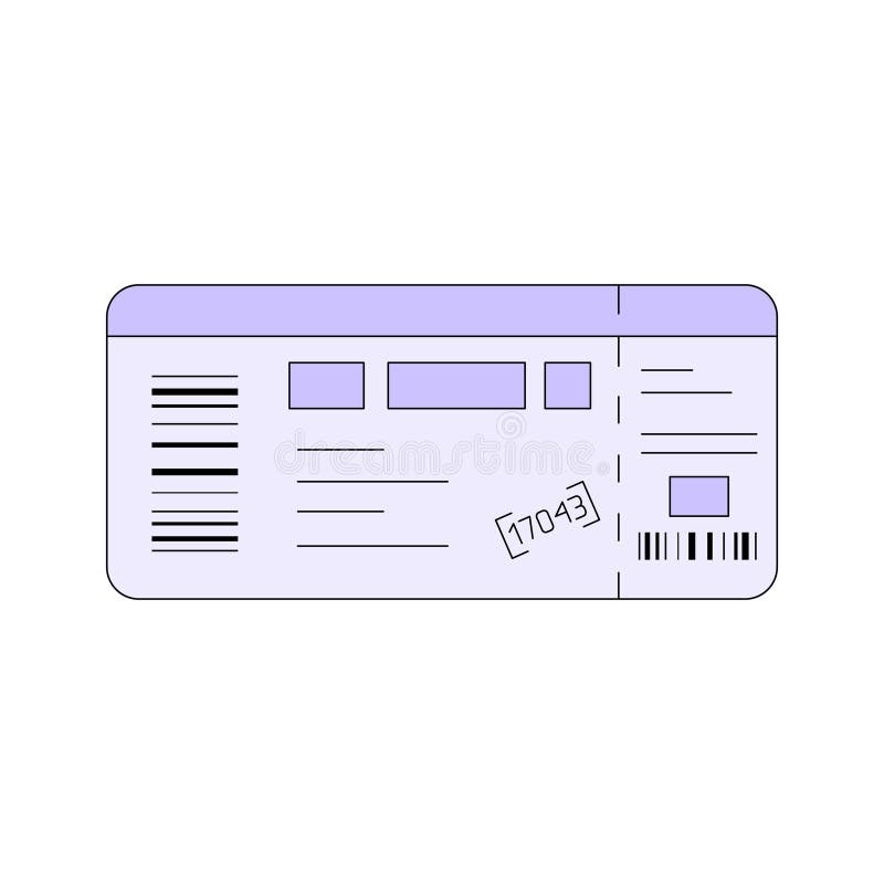 One Plane or Train Ticket. Vector Illustration in Cartoon Style ...