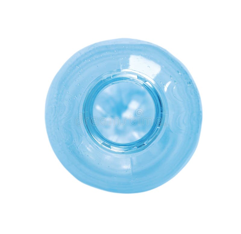 One Plastic Bottle on White Background, Top View. Stock Image - Image ...