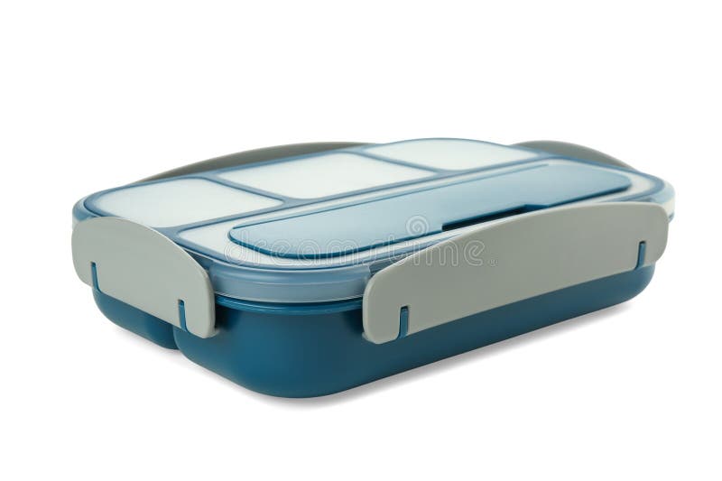 One Plastic Lunch Box Isolated on White Stock Image - Image of storage ...
