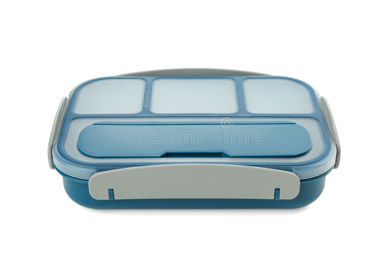 One Plastic Lunch Box Isolated on White Stock Photo - Image of learn ...