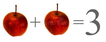 One Plus One Equals Three - Horizontal Stock Illustration ...