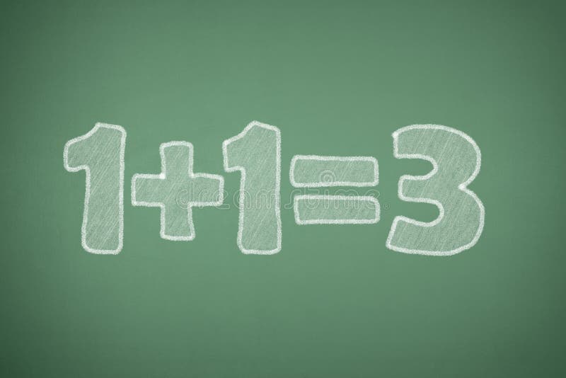 One Plus One is Three on Blackboard Stock Photo - Image of elementary ...