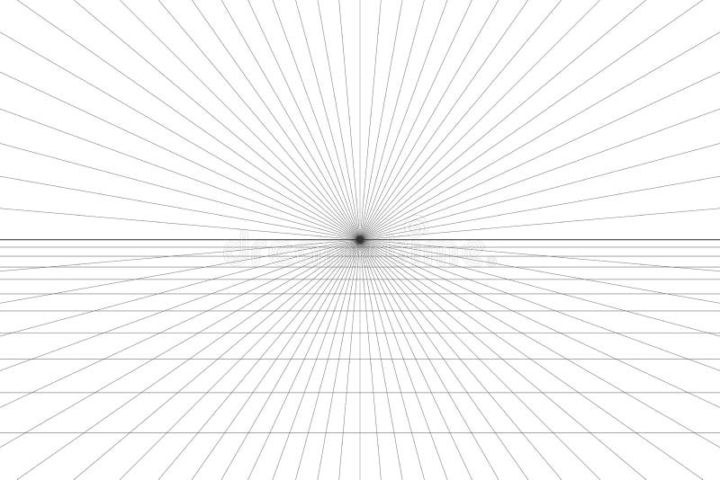 One Point Perspective Grid Background. Abstract Grid Line Backdrop ...
