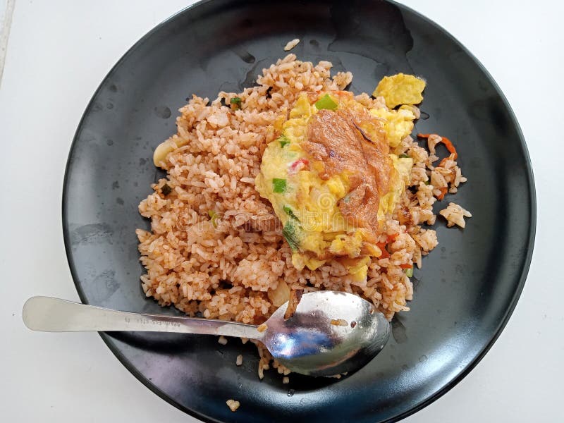 One portion of fried rice stock image. Image of seafood - 272546567