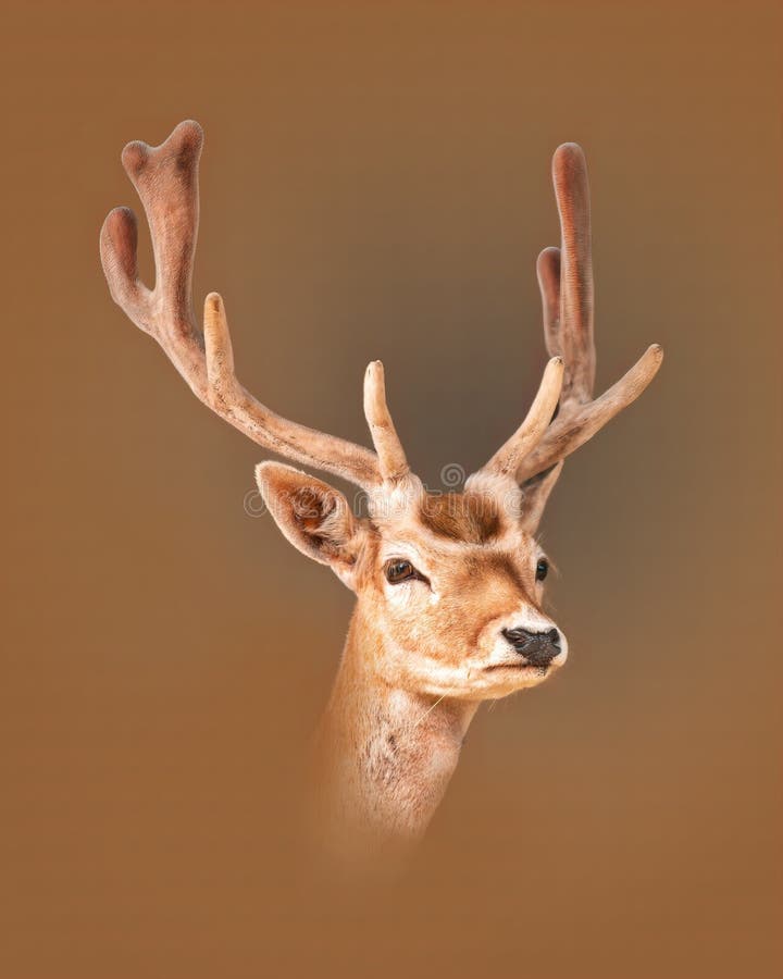 One Portrait of a Pretty Fallow Deer Buck Stock Image - Image of ...