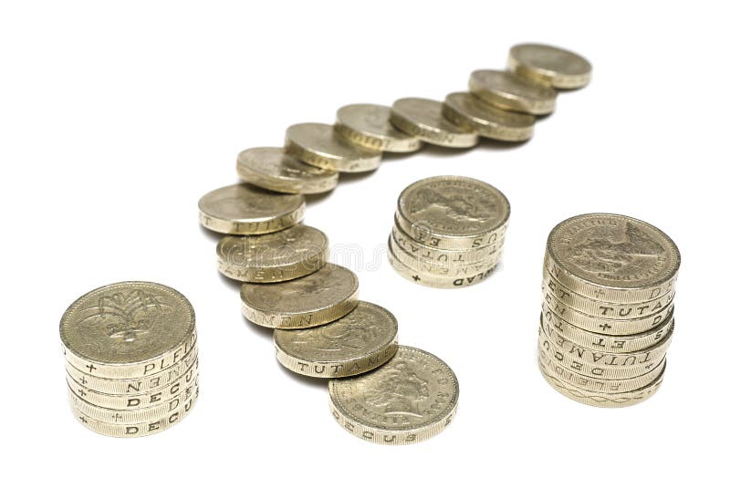 Two pound coins stock photo. Image of decimal, bimetallic - 4840680