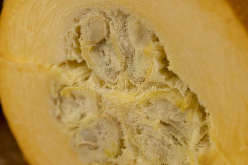 One Pumpkin Closeup, Orange Pumpkin Fruit Details Cut into Pieces for ...