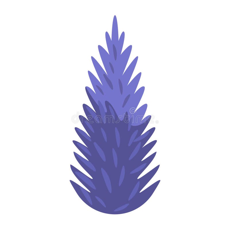 One Purple Tall Pine or Spruce, Large Tree from Night Park or Forest ...