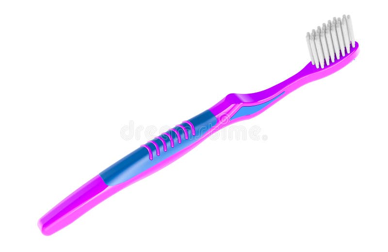 One Purple Toothbrush, 3D Rendering Stock Illustration - Illustration ...