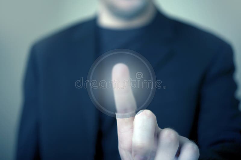 One Push Button stock image. Image of decision, glassy - 35916033