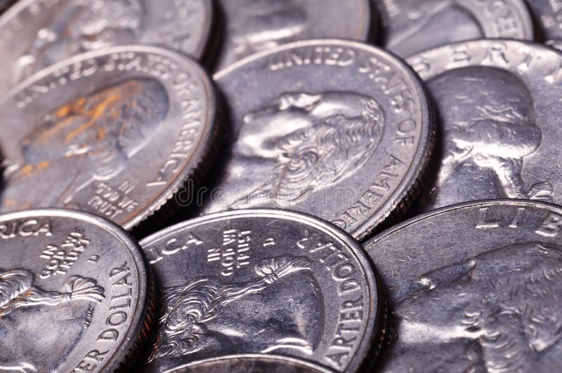 One quarter coins stock photo. Image of invest, metal - 45801192