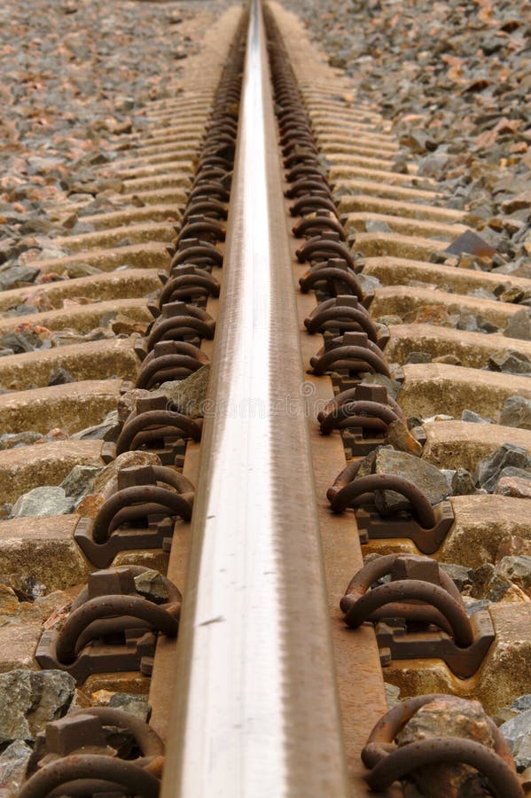 Single rail stock photo. Image of transport, brown, logistics - 132345224