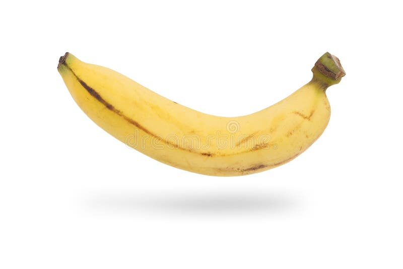 One Real Ripe Banana Isolated on White Stock Image - Image of ...