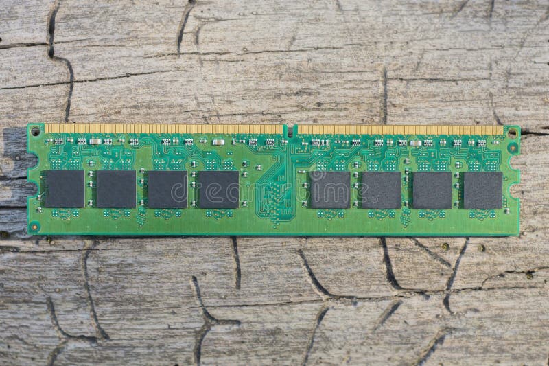 One Rectangular Green Video Memory Chip Stock Photo - Image of computer ...