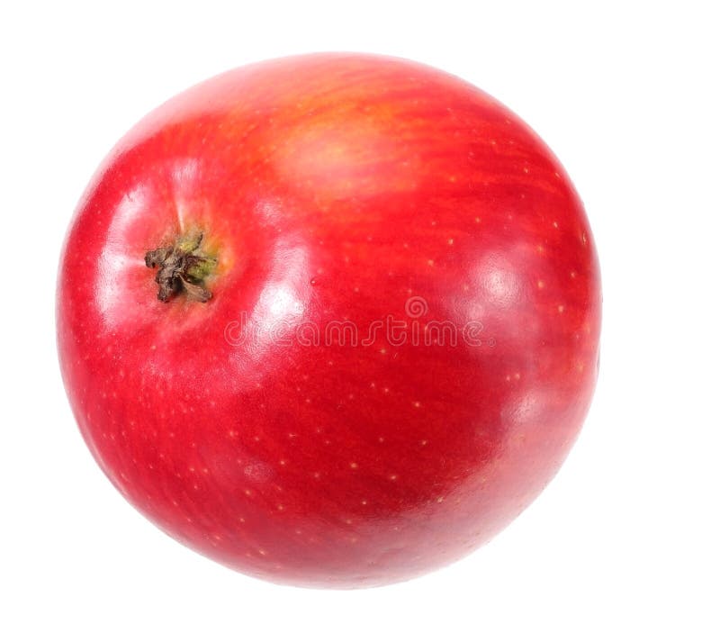 One Red Apple Isolated on White Background Stock Image - Image of four ...
