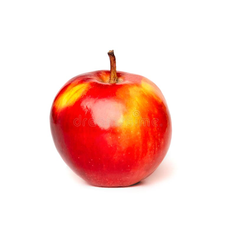 One Red Apple Isolated on a White Background, Close-up Stock Photo ...