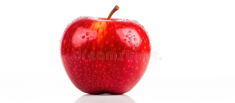 One Red Apple, a Seedless Fruit, is Resting on a White Surface Stock ...