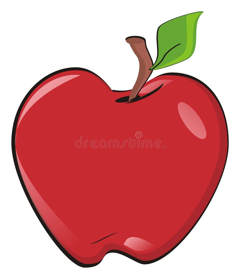 One Cartoon Red Apple Stock Illustrations – 493 One Cartoon Red Apple ...