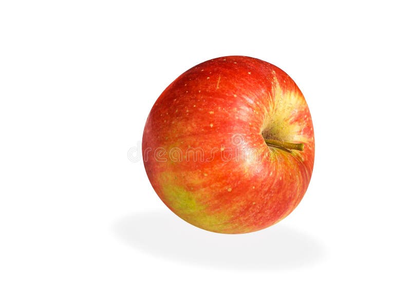 One Red Apple on a White Background Stock Photo - Image of isolate ...