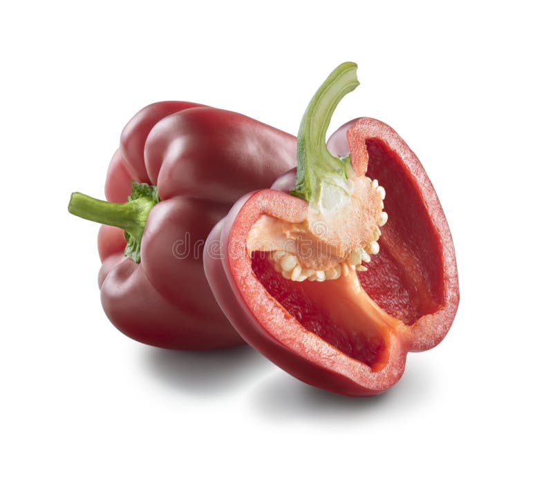 Red pepper cut in half stock image. Image of selective - 23702247