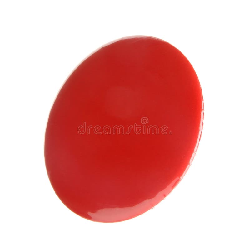 One Red Button Badge Isolated on White Stock Image - Image of modern ...