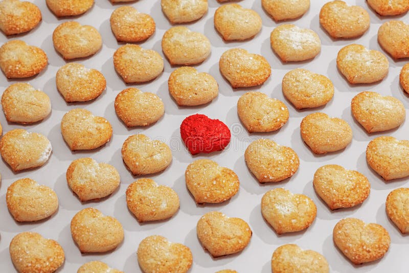 One Red Cookie among Regular Cookies Stock Image - Image of difference ...