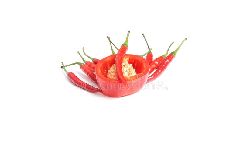 One Red Cut Out Pepper Several Small Stock Photos - Free & Royalty-Free ...