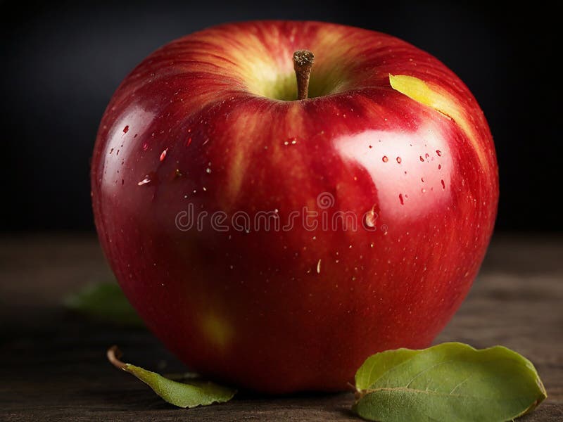 One Red, Detailed Ripe Apple Stock Illustration - Illustration of ...