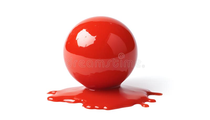 One Red Dropped Ball Isolated on White Stock Image - Image of plain ...