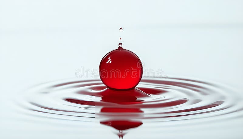 One Red Dropped Ball Isolated on White Stock Image - Image of simple ...
