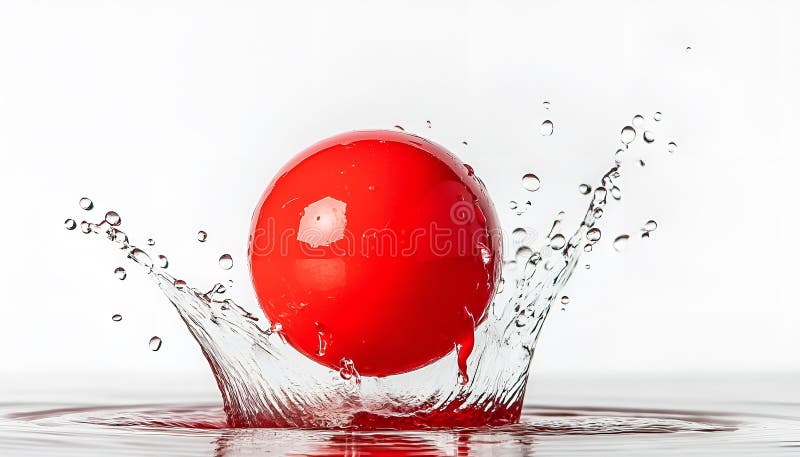 One Red Dropped Ball Isolated on White Stock Image - Image of shape ...
