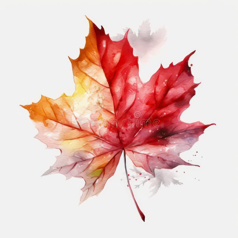 Maple Leaf, Watercolor Illustration. Stock Illustration - Illustration ...