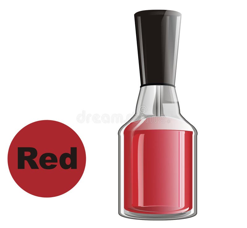 Red nail lacquer and icon stock illustration. Illustration of salon ...
