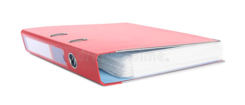 One Red Office Folder Isolated on White Stock Photo - Image of file ...