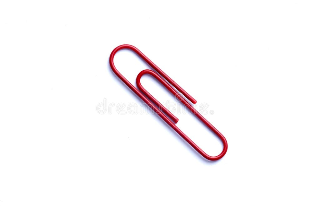 One Red Paper Clip stock photo. Image of isolated, covered - 27467960