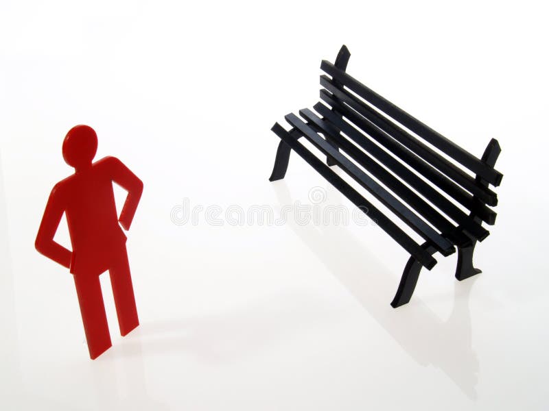 One Red People Sign And Bench Picture. Image: 1167345