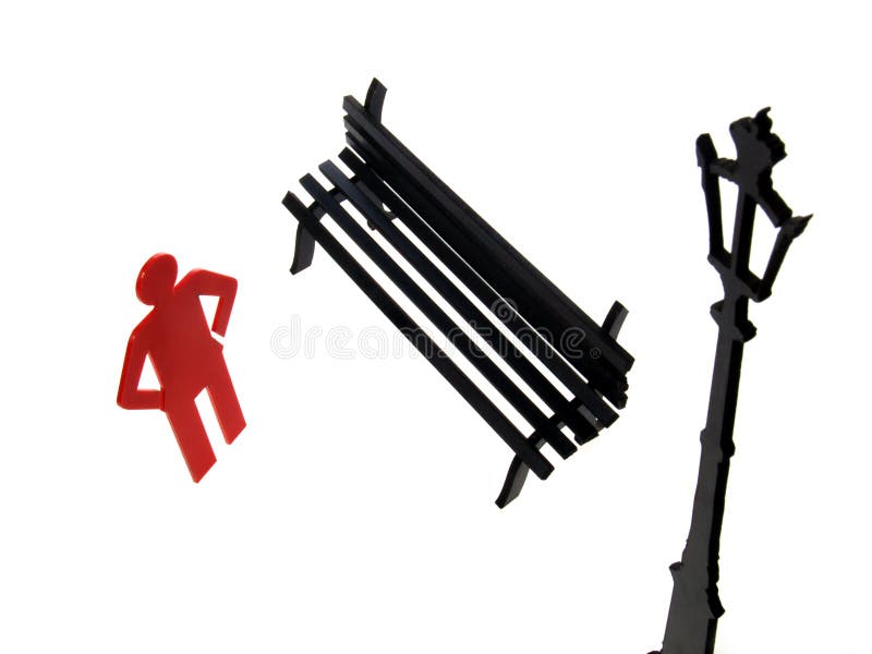 One Red People Sign And Bench Picture. Image: 1167346