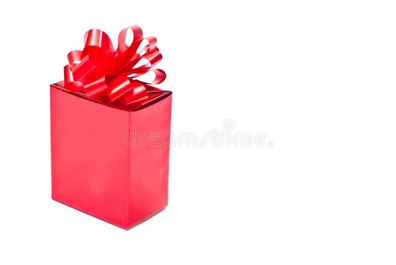 One red present stock photo. Image of side, isolated - 15920290