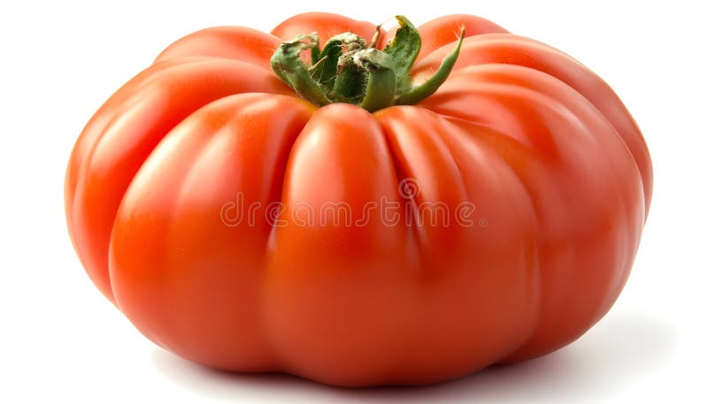 One Red Ripe Tomato Isolated on White Stock Photo - Image of tomato ...
