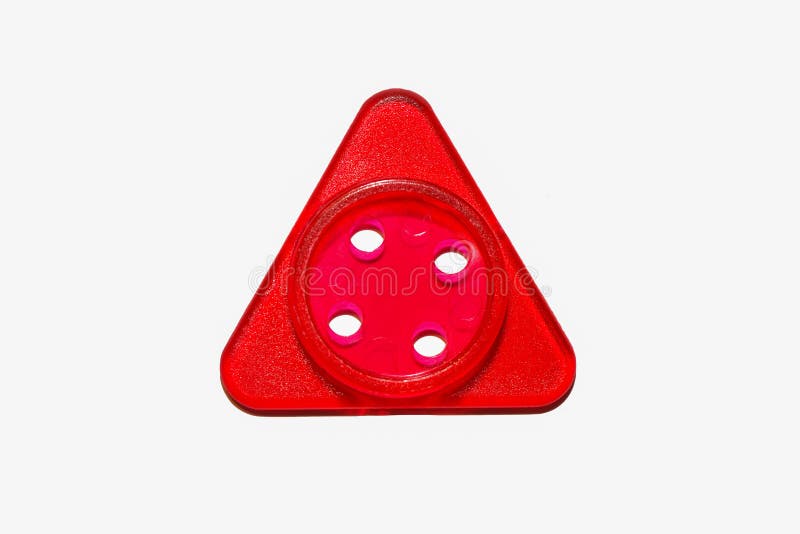 One Red Sewing Toy Button Triangle Shape Stock Photo - Image of shape ...
