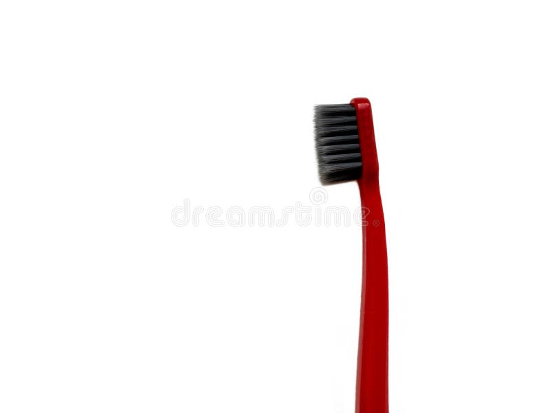 One Red Toothbrush on a White Background Stock Photo - Image of color ...