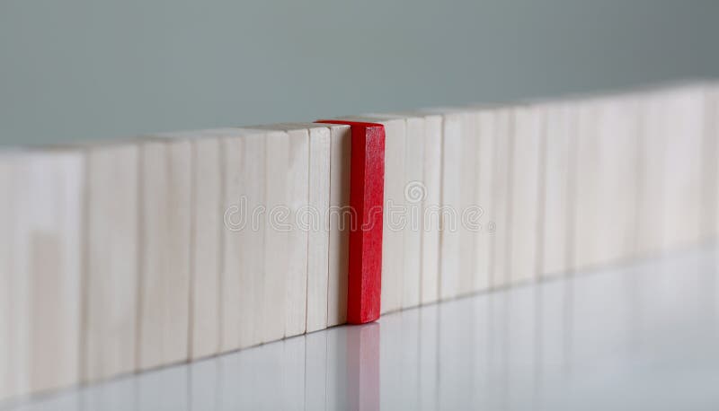One Red Winner Lottery Wood Block Row Stock Photo - Image of manager ...