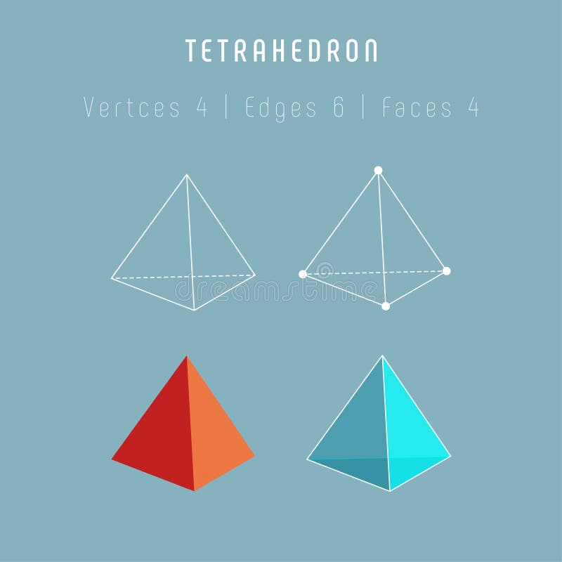 Regular Tetrahedron. Lattice Wire-frame 3d Shape Stock Illustration ...